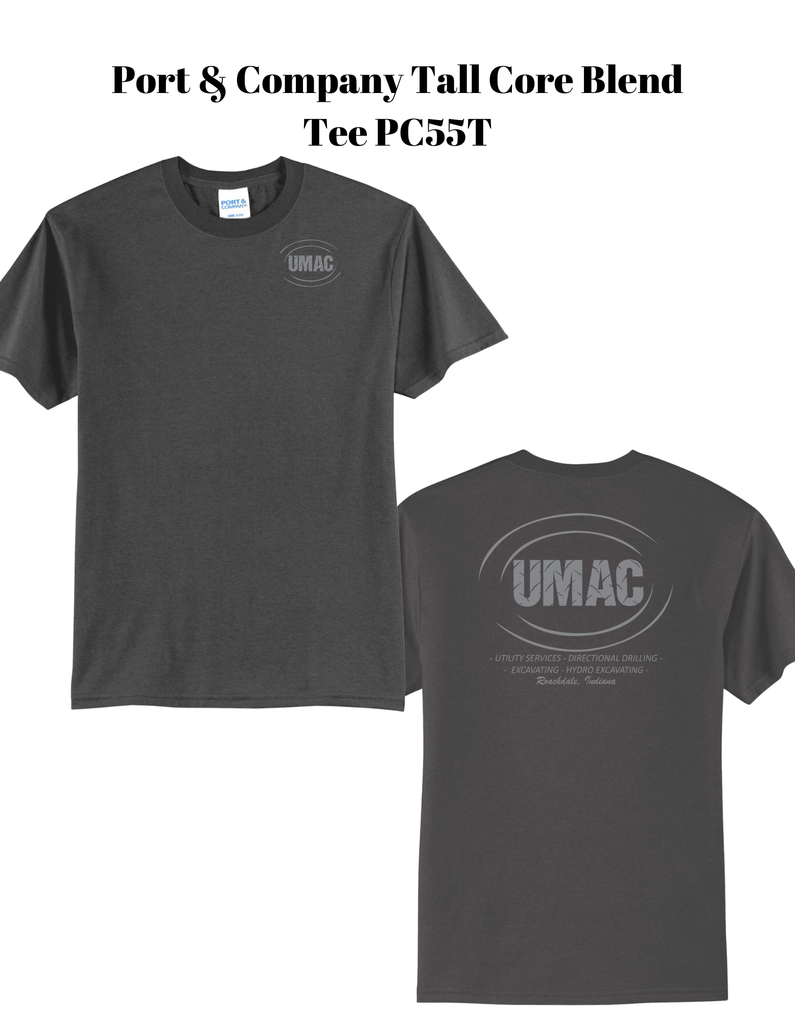 UMAC Port & Company TALL Core Blend Tee PC55T – Havenlee Expressions ...